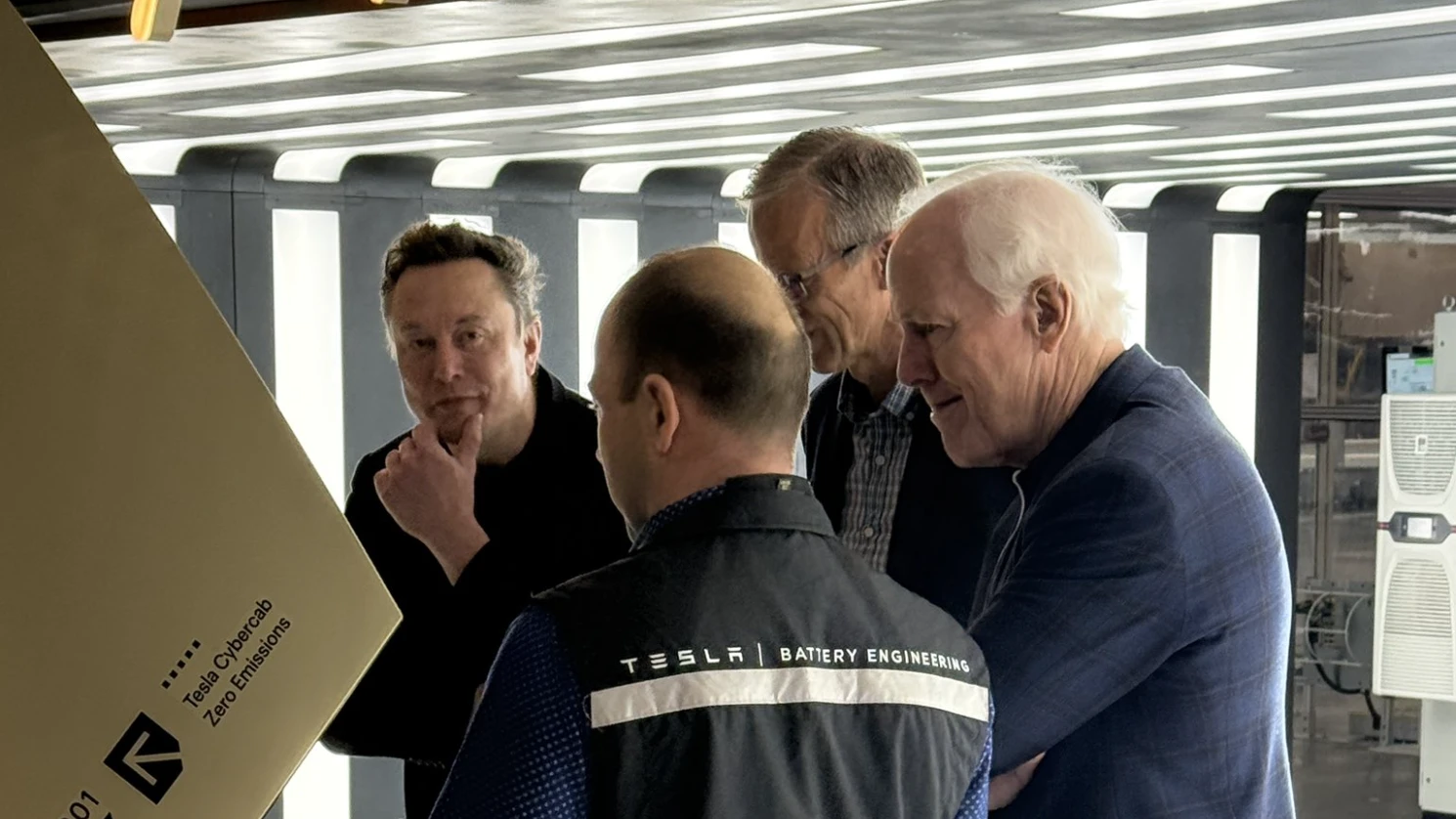 US Senators Tour Tesla Cybercab Production Line in Austin With Musk | EV